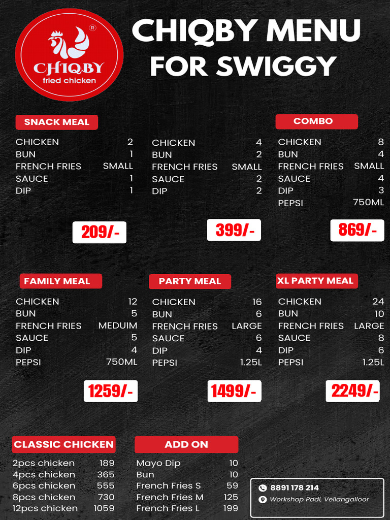 Vellangallur Menu For Swiggy | PDF