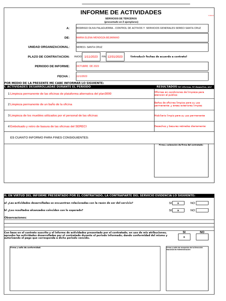 Maria Personal de Limpieza | PDF