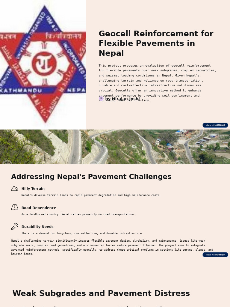Geocell Reinforcement For Flexible Pavements in Nepal | PDF | Road ...