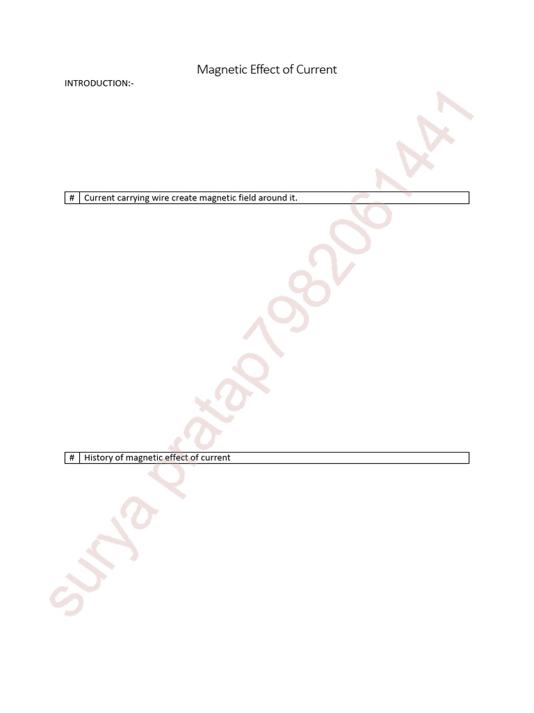 Magnetic Effect of Current Ch-4 | PDF | Magnetic Field | Electron