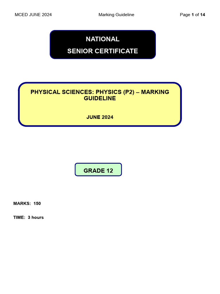 3 2024 June GR 12 MCED PHYSCI P2 MEMO (V2) | PDF | Intermolecular Force | Hydrogen Bond