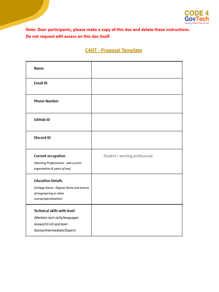 C4GT Community - Proposal Template - Sprint 3 | PDF | Software ...