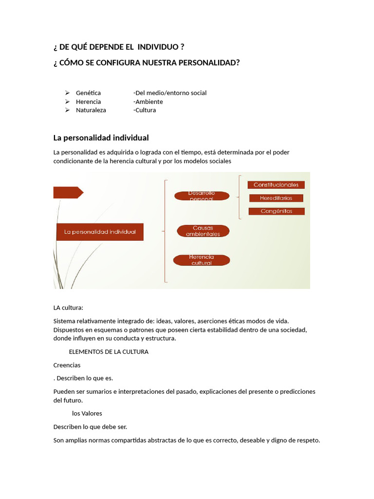De Qué Depende El Individuo | PDF