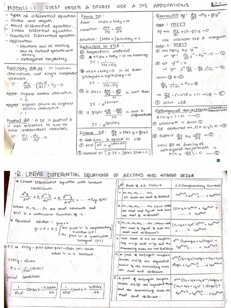 De&Vc important formulas Key note ️ | PDF