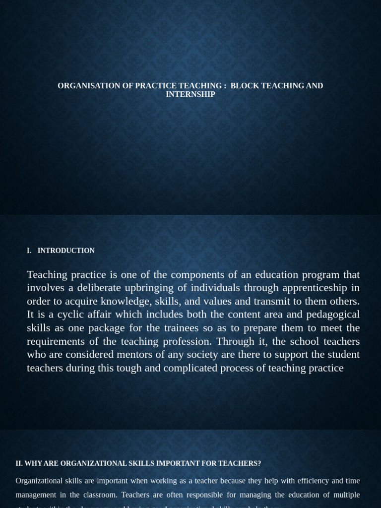 Block Teaching and Internship Overview | PDF | Teachers | Curriculum