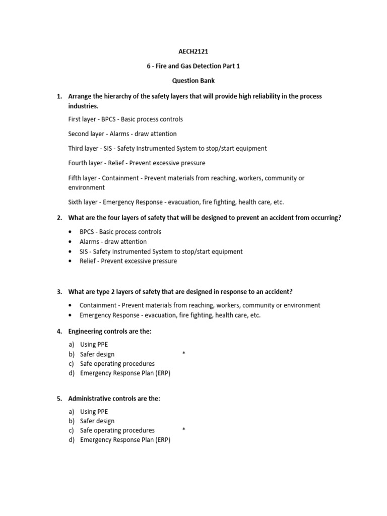 Fire and Gas Detection Safety Layers Guide | PDF | Personal Protective ...