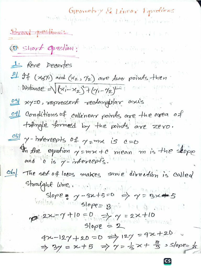 Linear Equations and Geometry | PDF