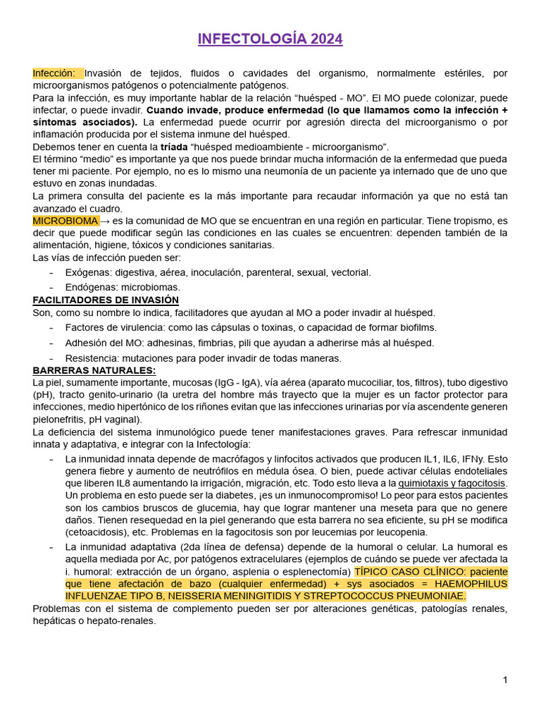 Resumen Infecto Parcial | PDF | Sistema inmune | Tuberculosis