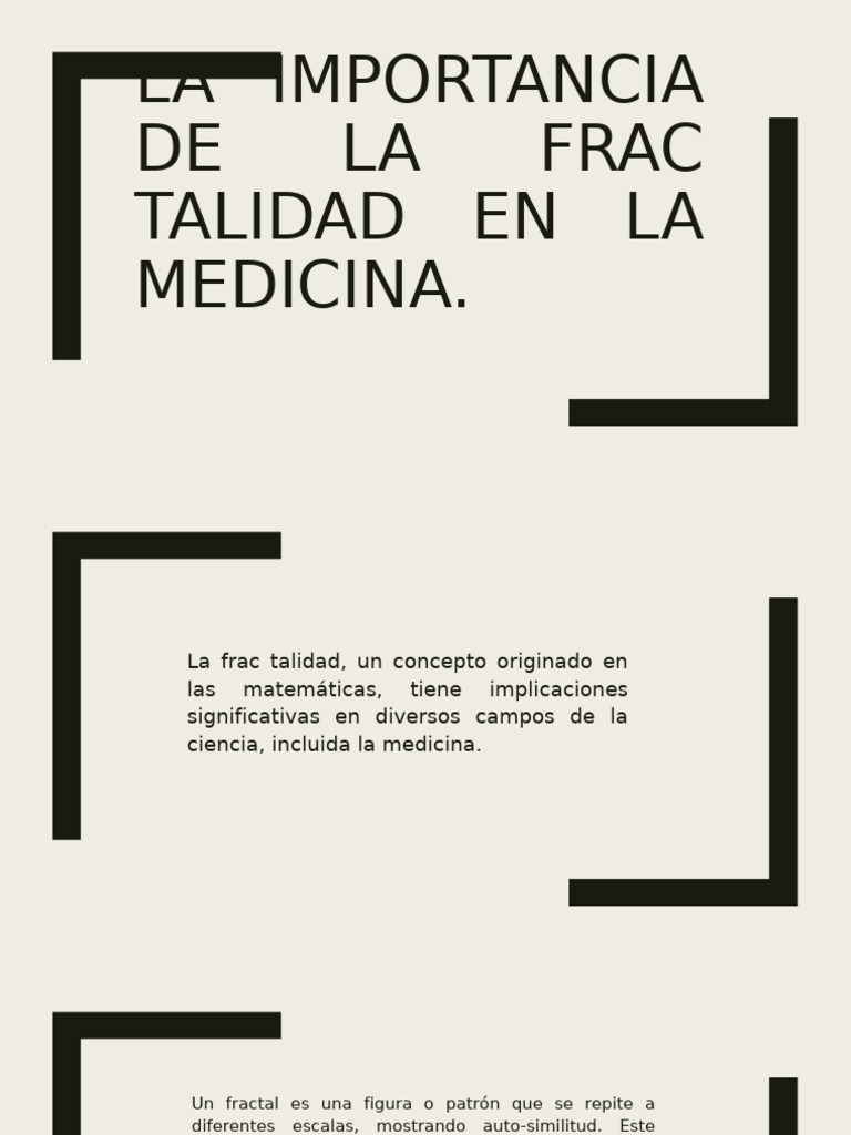 Fractalidad en Medicina: Importancia y Aplicaciones | PDF | Fractal ...