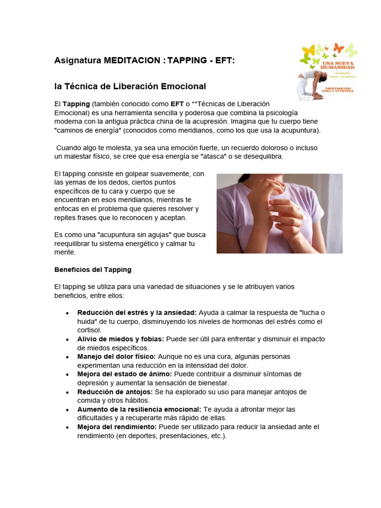 El Tapping | PDF | Las emociones | Técnicas de libertad emocional