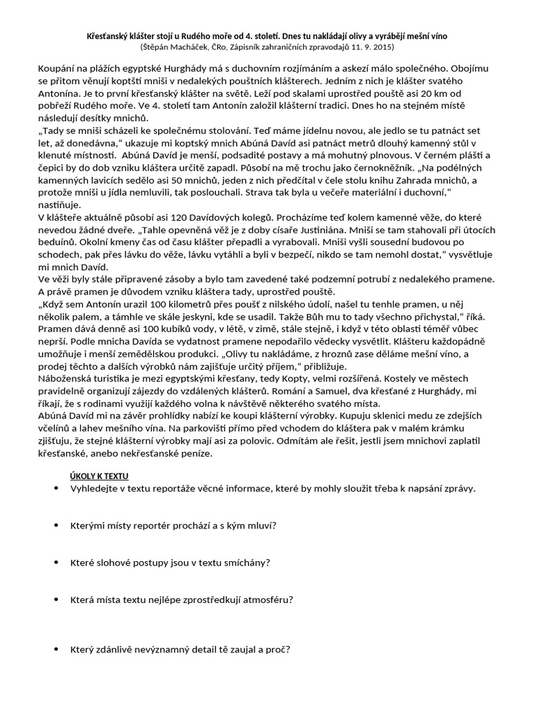 Reportáž (Ukázka) | PDF