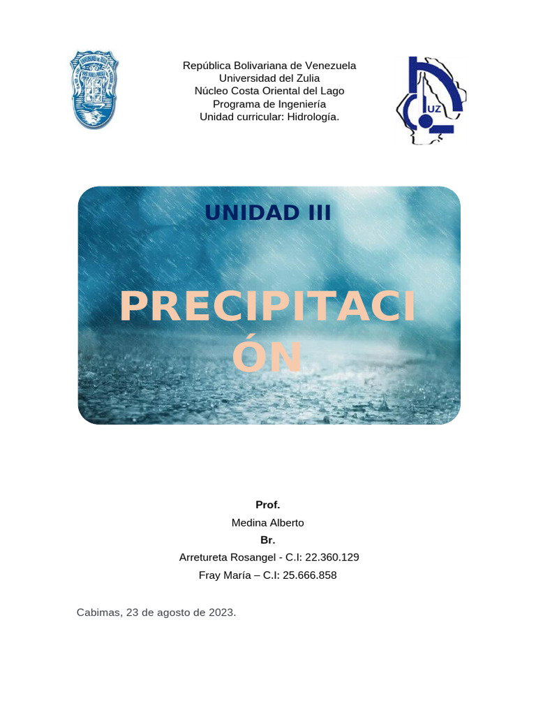 Estudio de la Precipitación en Hidrología | PDF | Precipitación | Lluvia