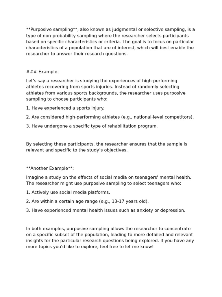 Understanding Purposive Sampling | PDF
