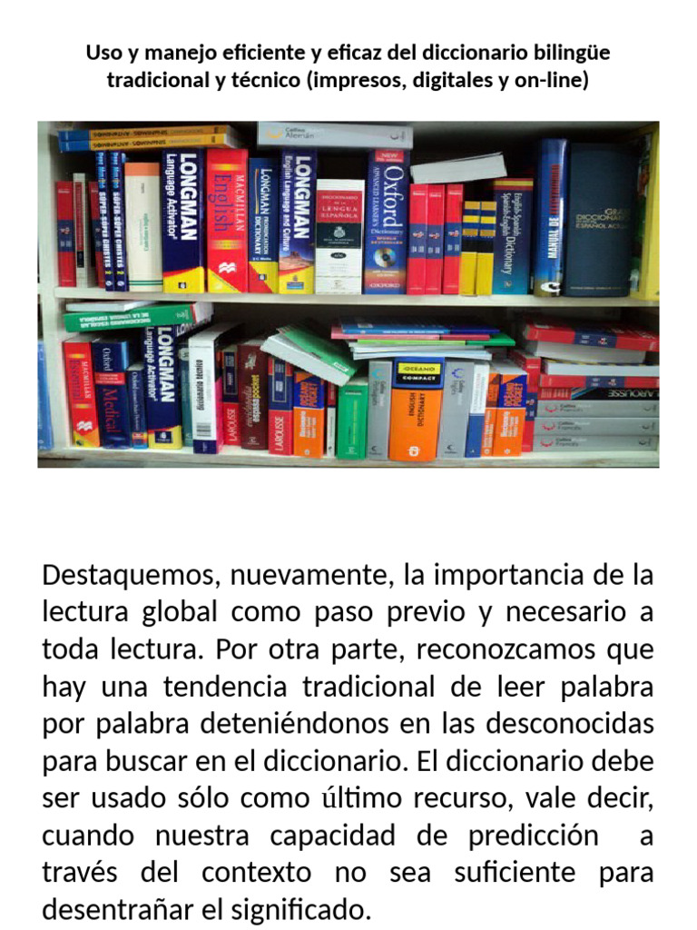 Uso Eficaz del Diccionario Bilingüe | PDF | Diccionario | Verbo