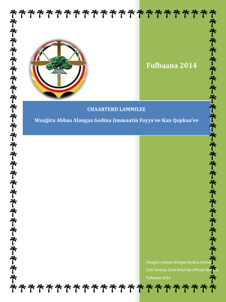 Charterii Lammii Mana Hoji Abbaa Alangaa Godina Jimmaa | PDF