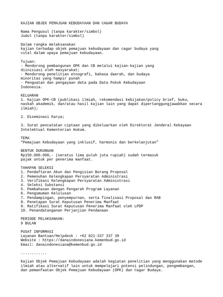 Kajian Objek Pemajuan Kebudayaan | PDF