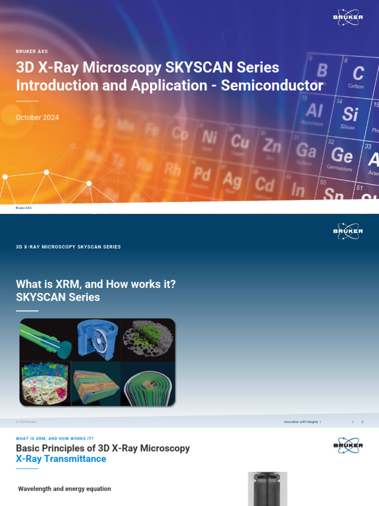 BRUKER 3D X Ray Microscopy SKYSCAN Introduction and Application | PDF | X Ray | Microscope
