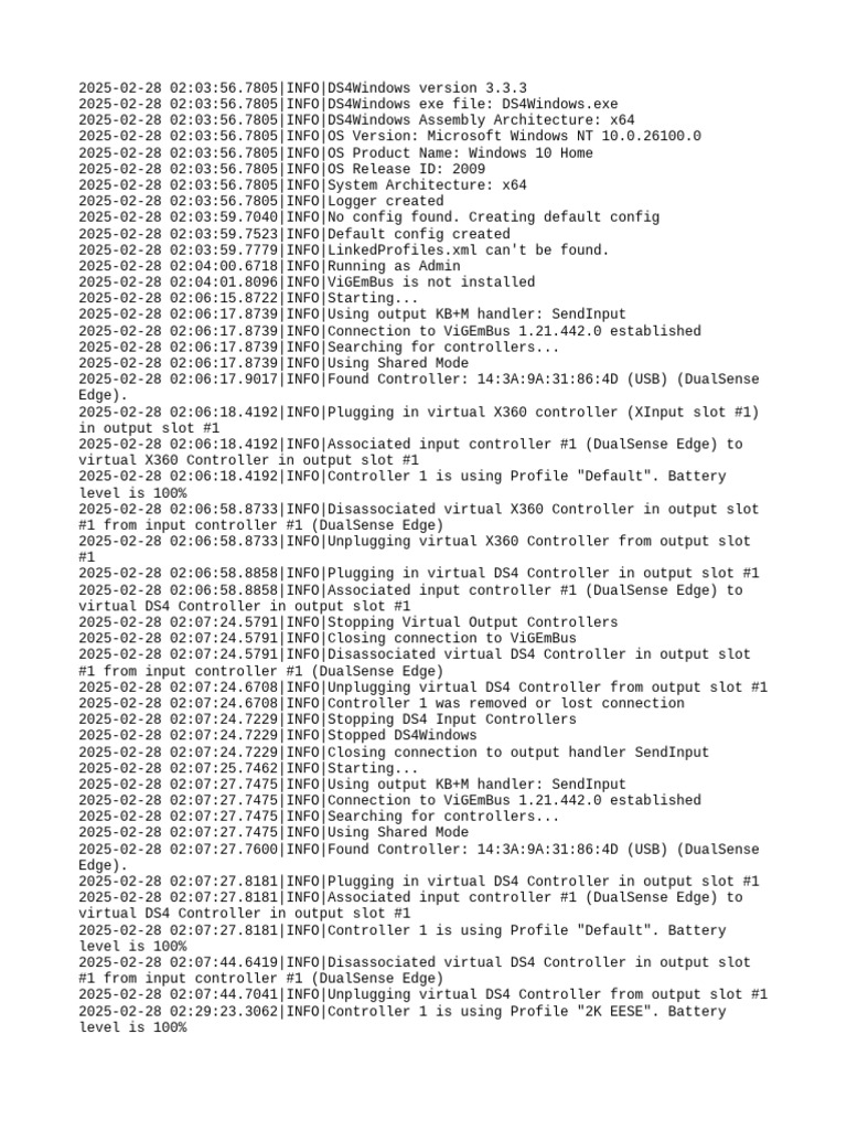 Ds4windows Log 20250228.0 | PDF | System Software | Ibm Pc Compatibles