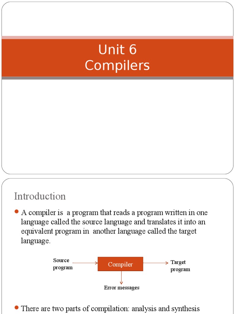 Unit 6 | PDF | Parsing | Compiler