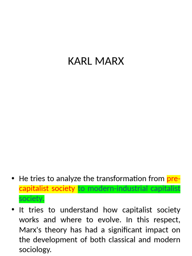Karl Marx Eng | PDF | Dialectic | Marx's Theory Of Alienation