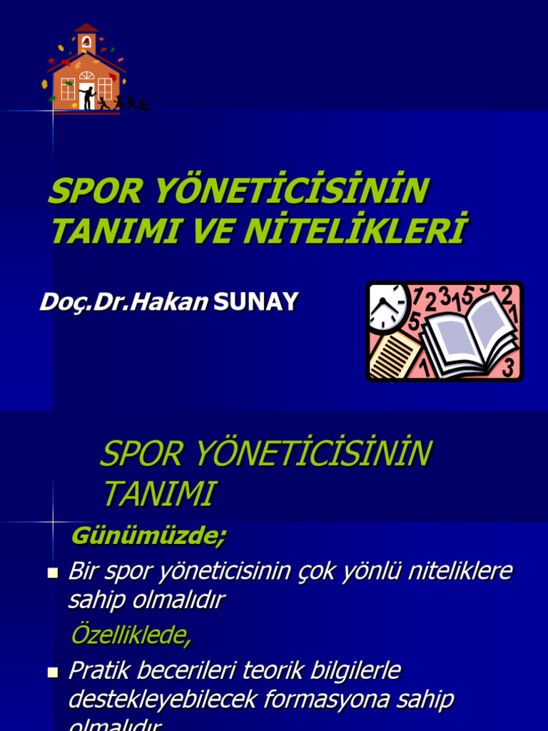 Spor Yöneti̇ci̇si̇ni̇n Tanimi Ve Ni̇teli̇kleri̇ | PDF