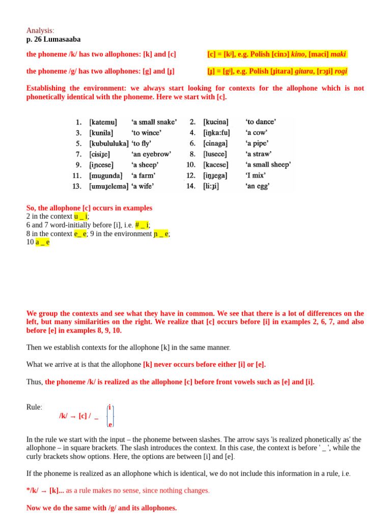 Phoneme Allophones Analysis Guide | PDF | Phoneme | Oral Communication