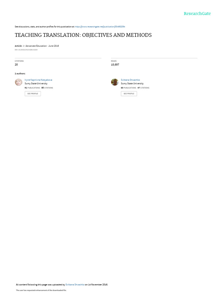 Teaching Translation Objectives and Methods | PDF | Translations ...