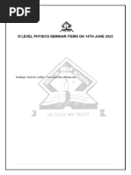 Senior One Physics Paper 1 2025 | PDF