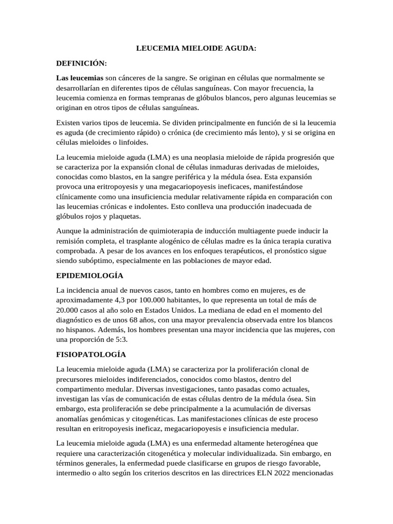 Información Recopilada | PDF | Leucemia | Especialidades Medicas