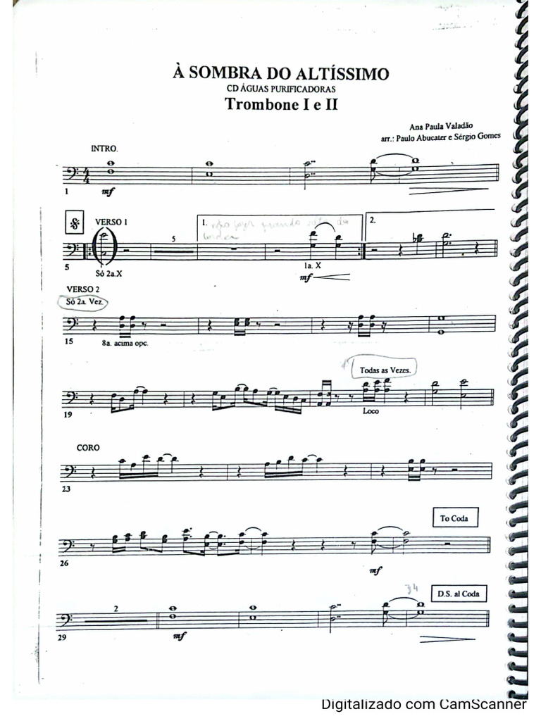 A Sombra Do Alt+¡Ssimo - Trombone | PDF