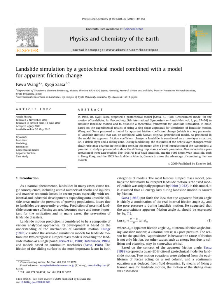 00 - 09 Sassa - 2020 Landslide Simulation by A Geotechnical Model ...