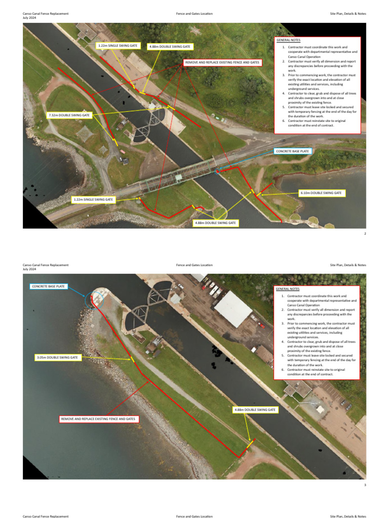 Drawings-Fence Replacement, Canso Canal | PDF