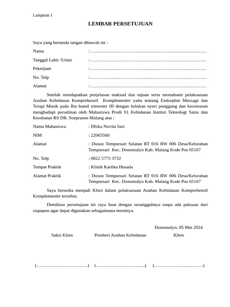 Lembar Persetujuan | PDF