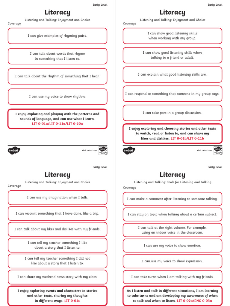 Literacy and English (Listening and Talking) Child-Friendly Assessment ...
