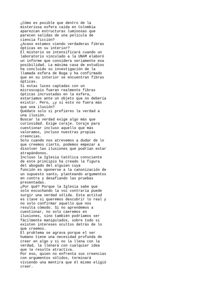 (Spanish (Auto-Generated) ) Esfera de Buga - ¿Fibra Óptica en La Esfera de Buga - ¿Verdad o ...