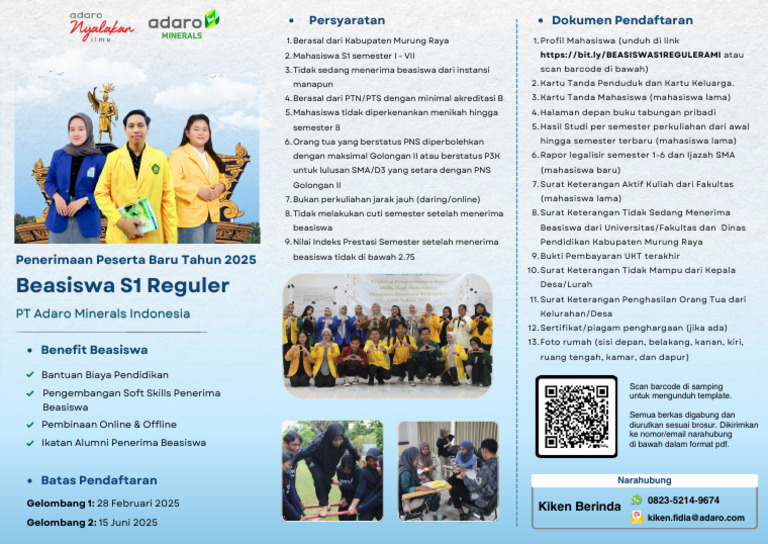 Brosur Beasiswa S1 Reguler AMI Tahun 2025 | PDF