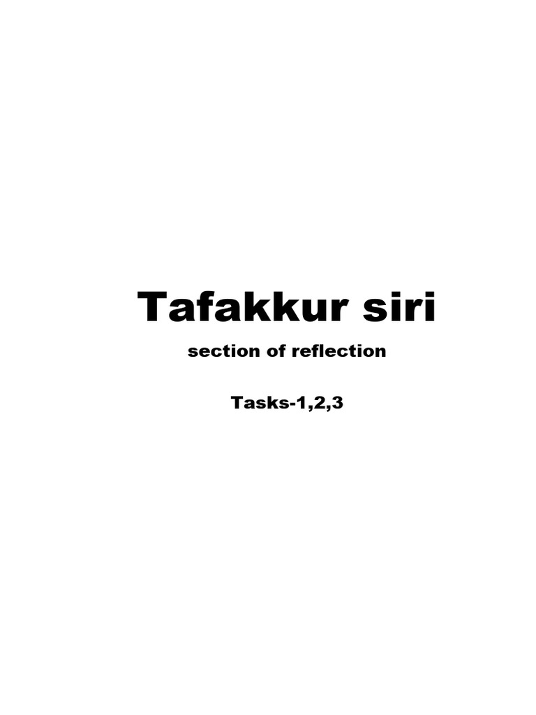 TAFAKKUR | PDF