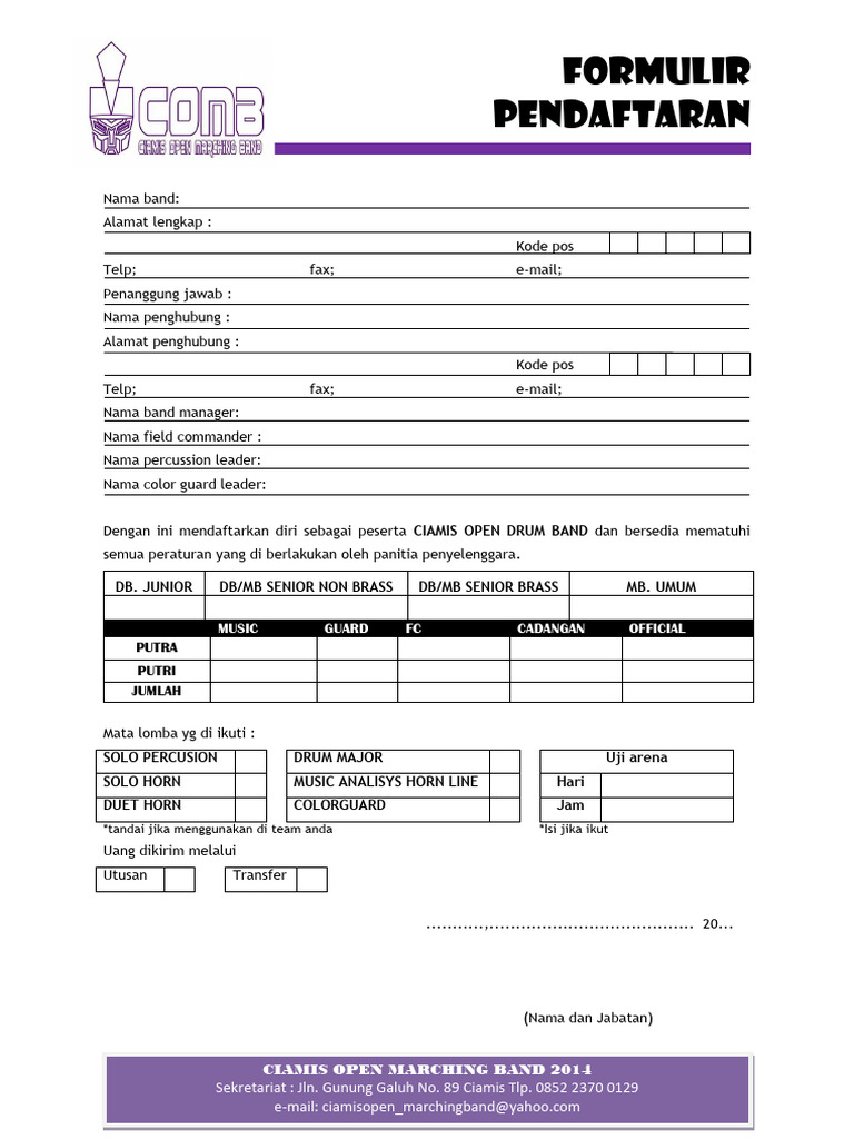 Formulir Pendaftaran | PDF