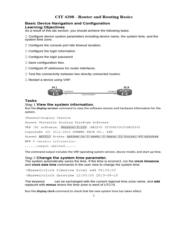 2.0 Basic Device Navigation and Configuration | PDF | Command Line Interface | Login