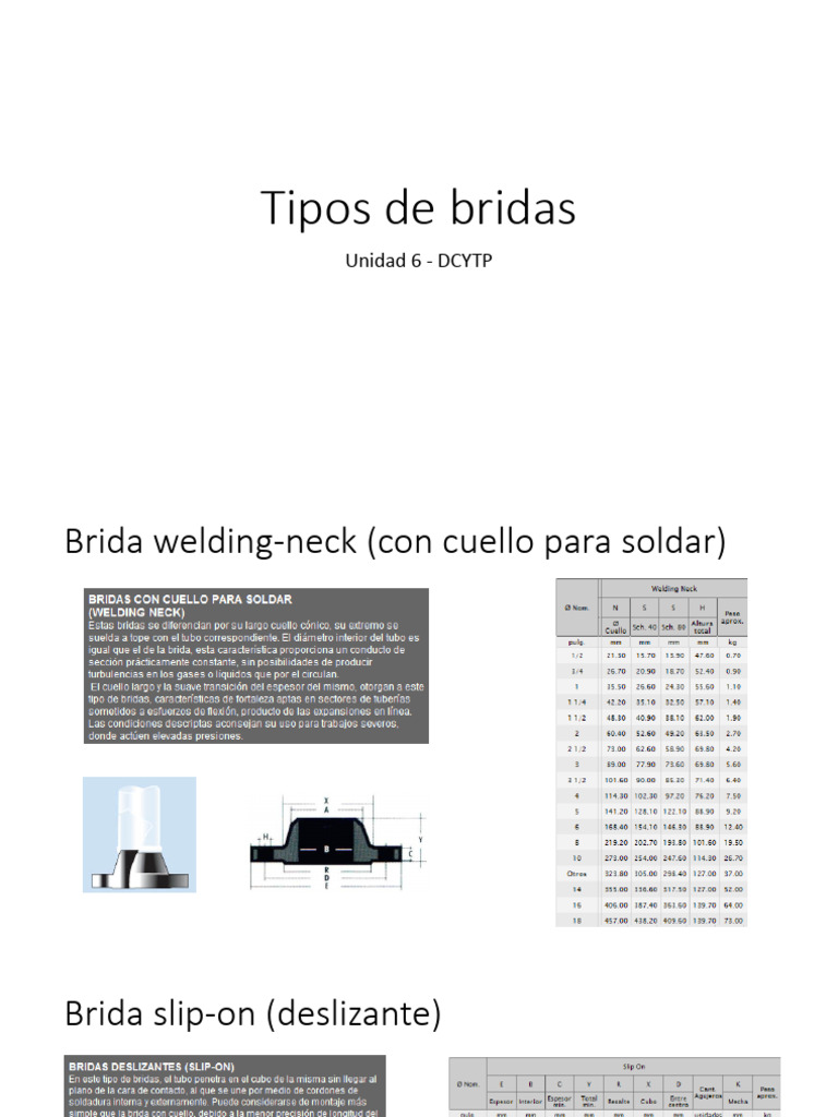 Tipos de Bridas Unidad6 DCYTP | PDF