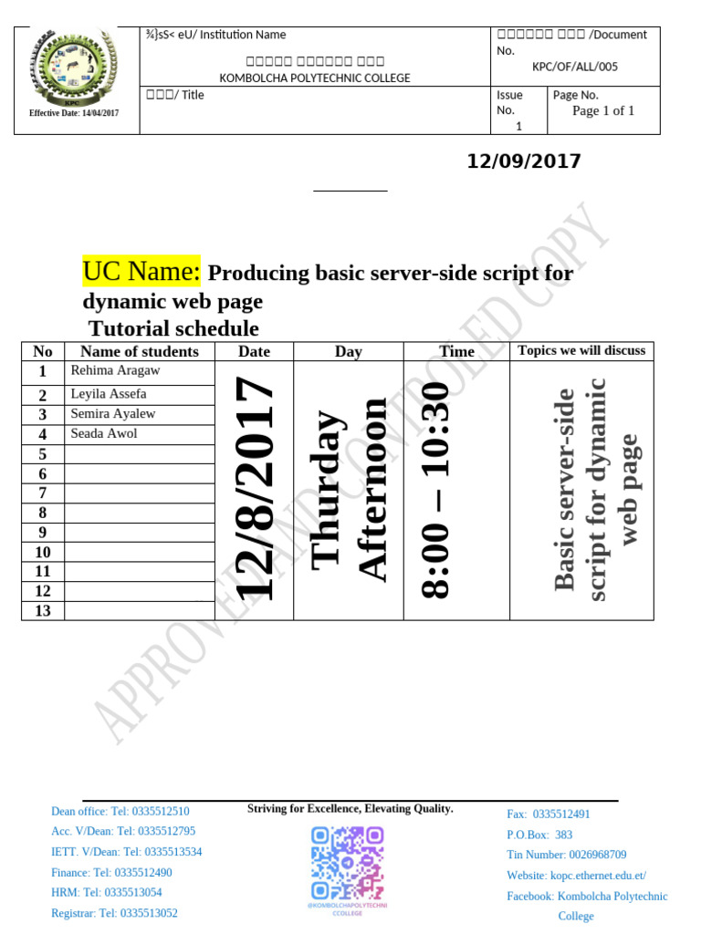 KPC of ALL 005 Tutorials | PDF