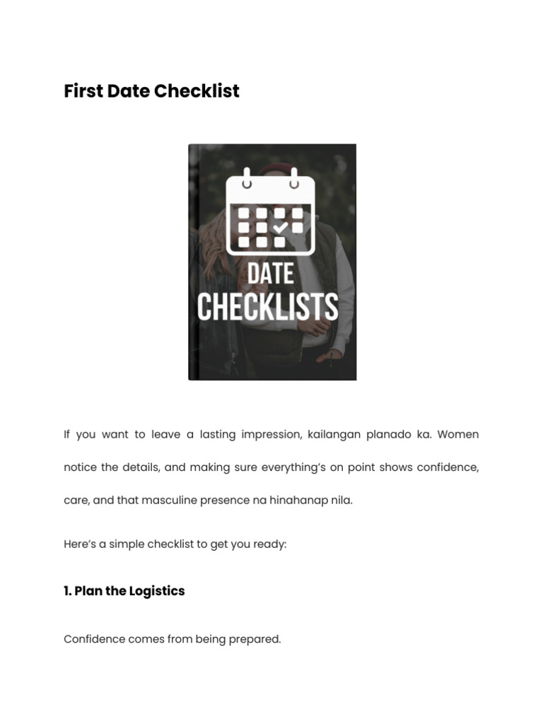 First Date Checklist | PDF | Clothing | Fashion