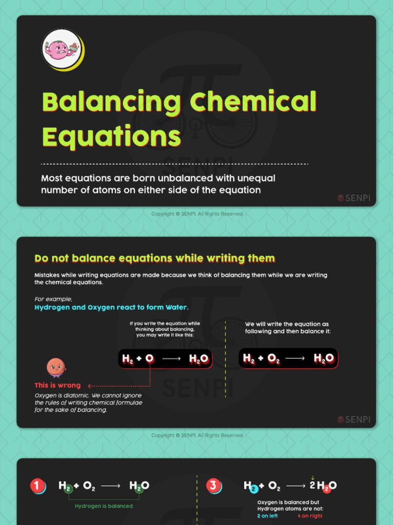 Balancing Chemical Equations Guide | PDF | Sulfate | Phosphate