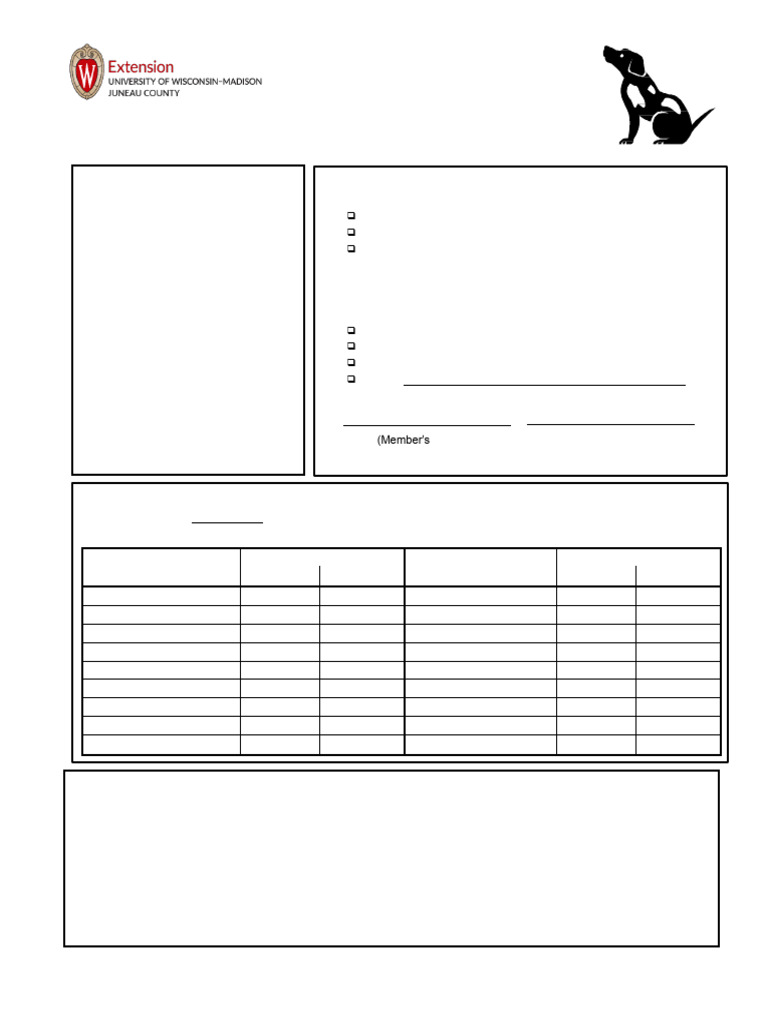 4-H Dog Project Record Book Template | PDF | Dogs