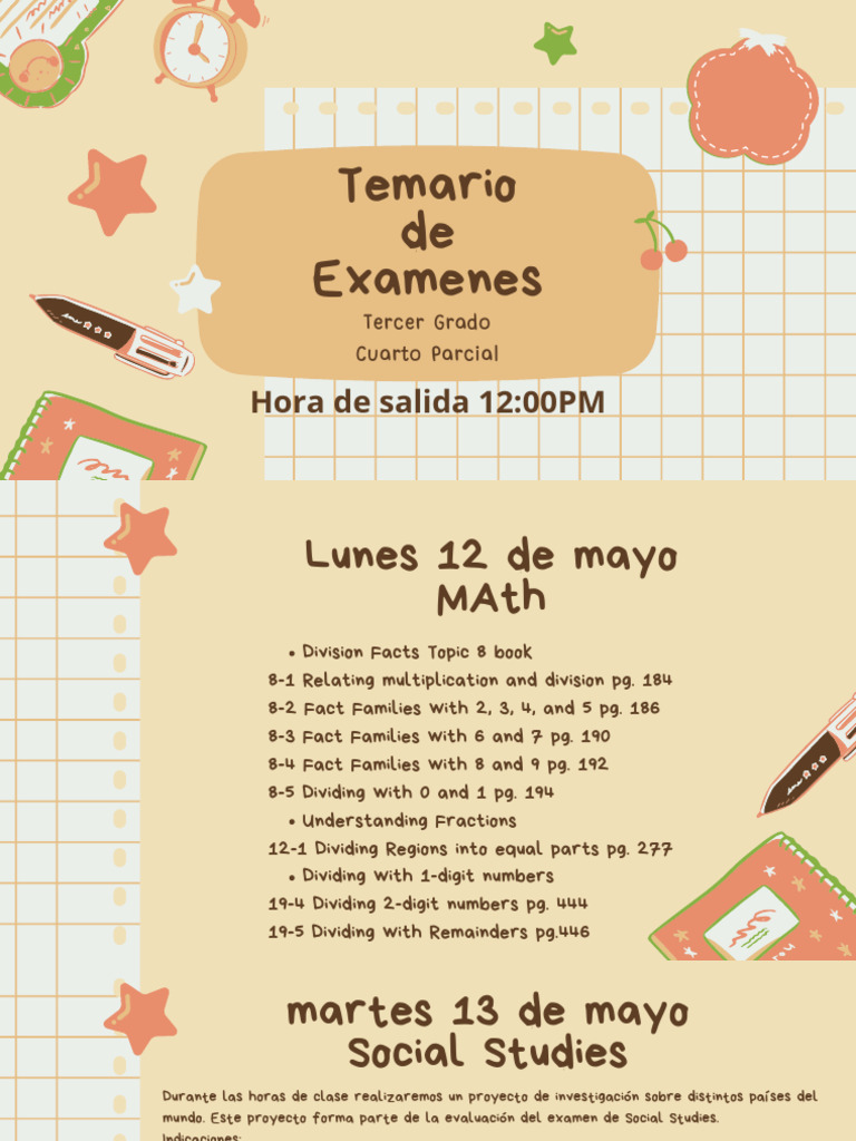 3RD Grade Temario de Exámenes 4to Parcial Mayo 2025 | PDF