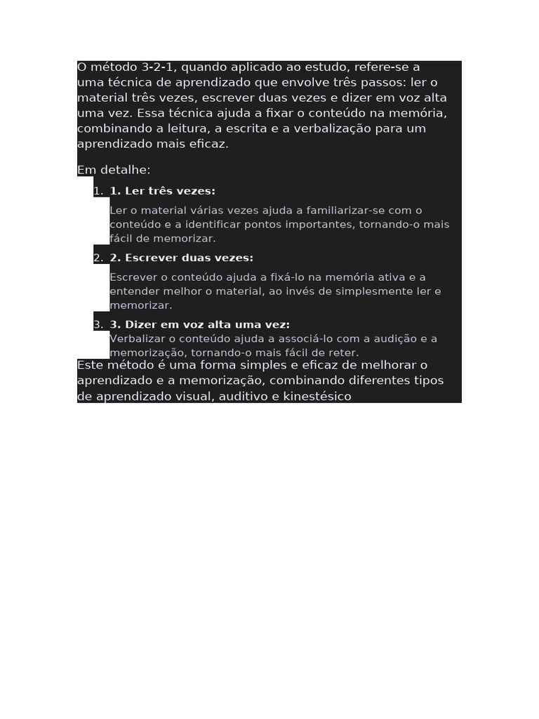 Método 3, 2 1 para Estudar | PDF
