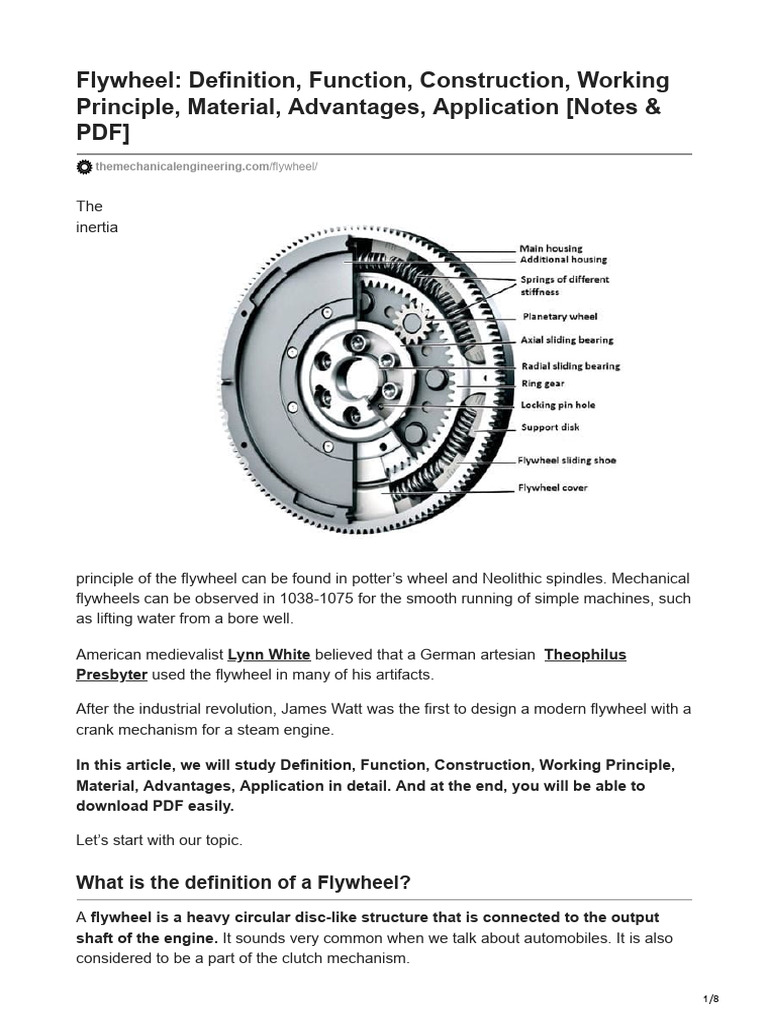 Flywheel Definition Function Construction Working Principle Material ...