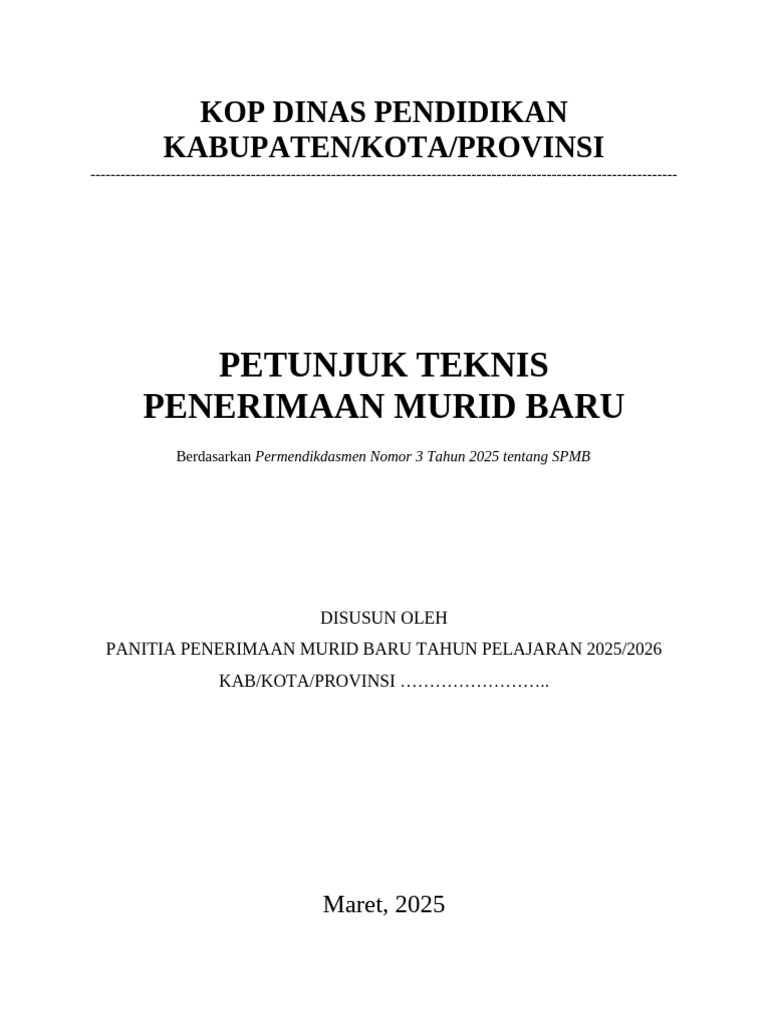 Template Juknis SPMB 2025 | PDF