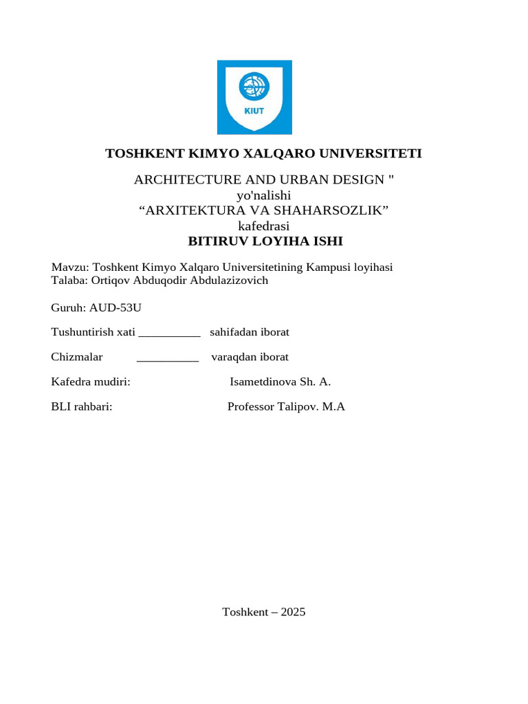 Tushuntirish Xati | PDF