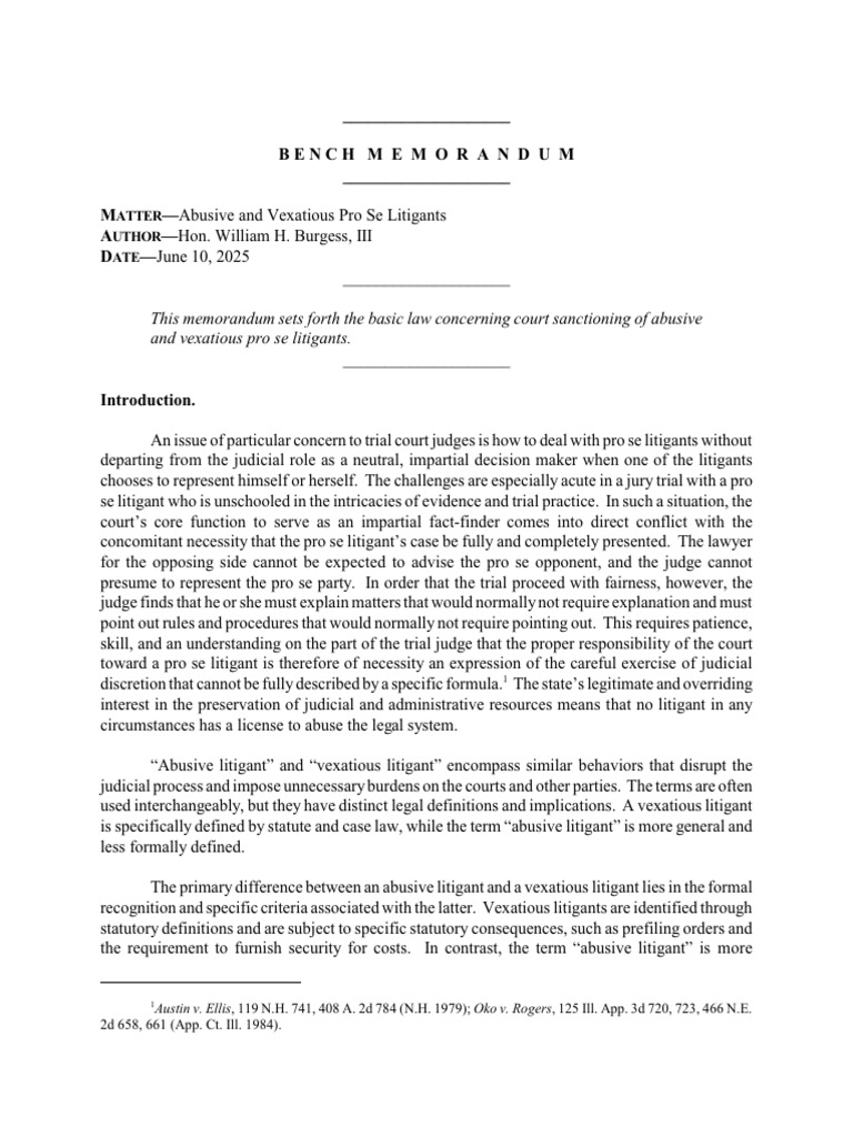 Managing Abusive Pro Se Litigants | PDF | Vexatious Litigation | Lawsuit